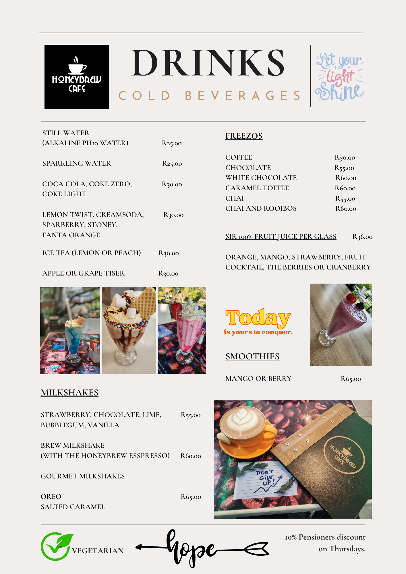 Menu – HoneyBrew Café