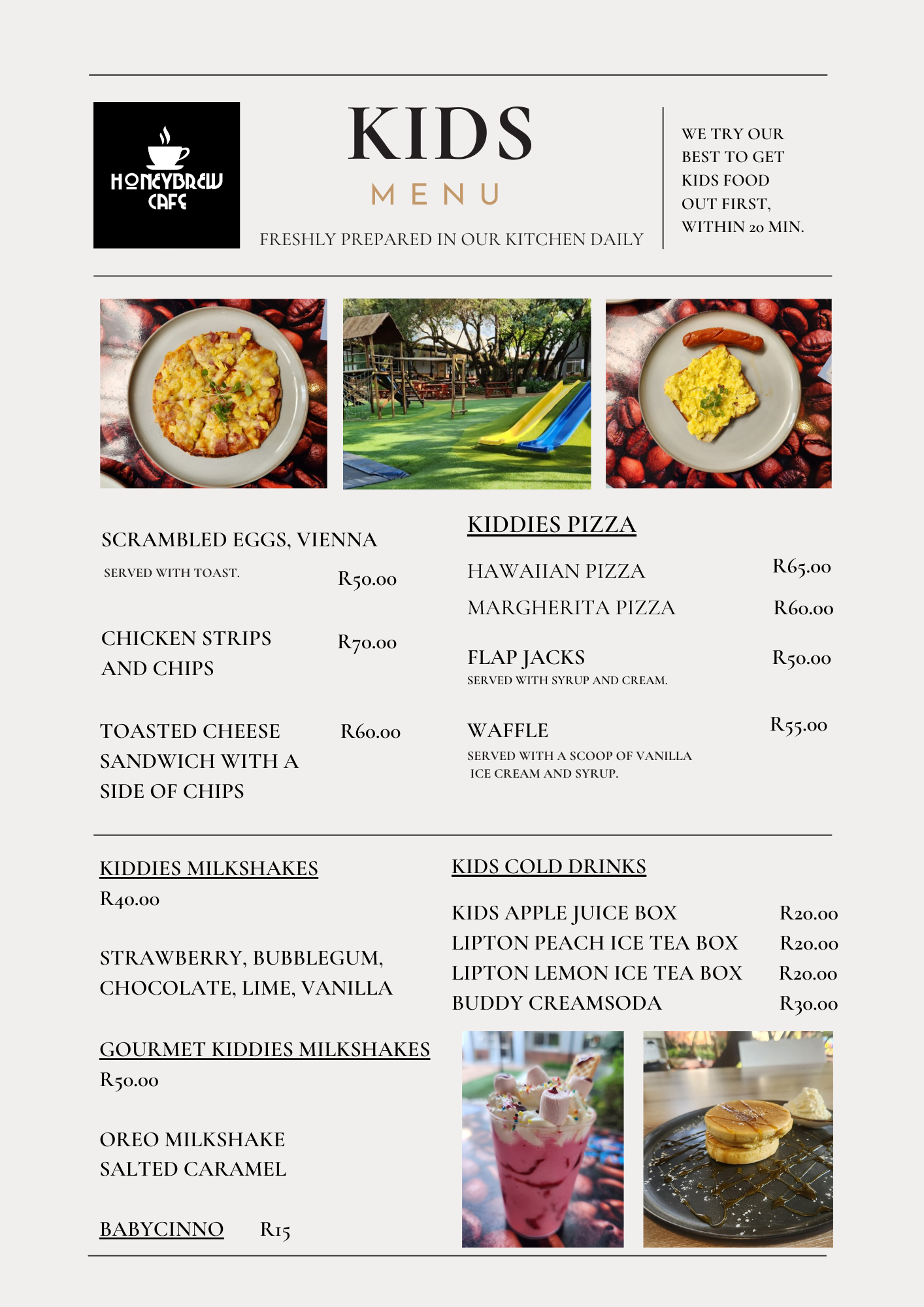 Menu – HoneyBrew Café